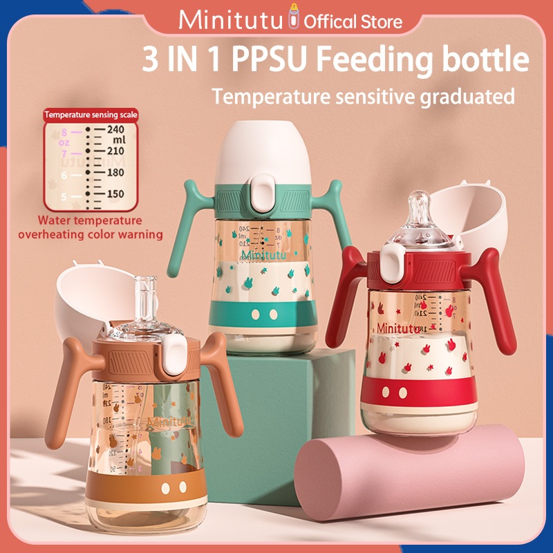 MInitutu Thermosensitive PP PPSU feeding bottle with straw and bottle ...
