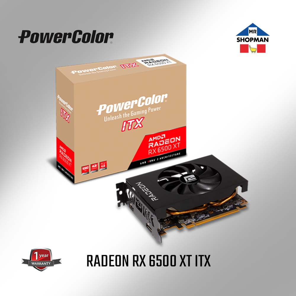 PowerColor AMD Radeon™ RX 6500 XT ITX 4GB GDDR6 Graphics Card GPU ...