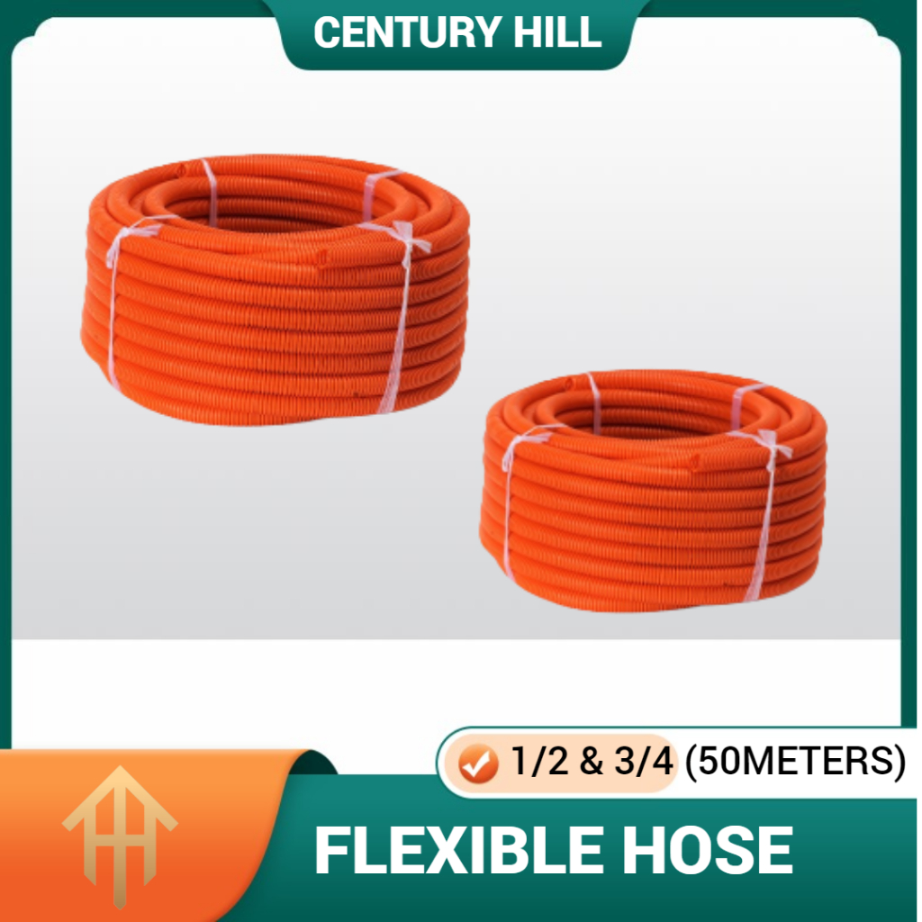 Orange Flexible Hose Electrical Conduit Hose 1/2 or 3/4 ( 50 METERS ) | Shopee Philippines
