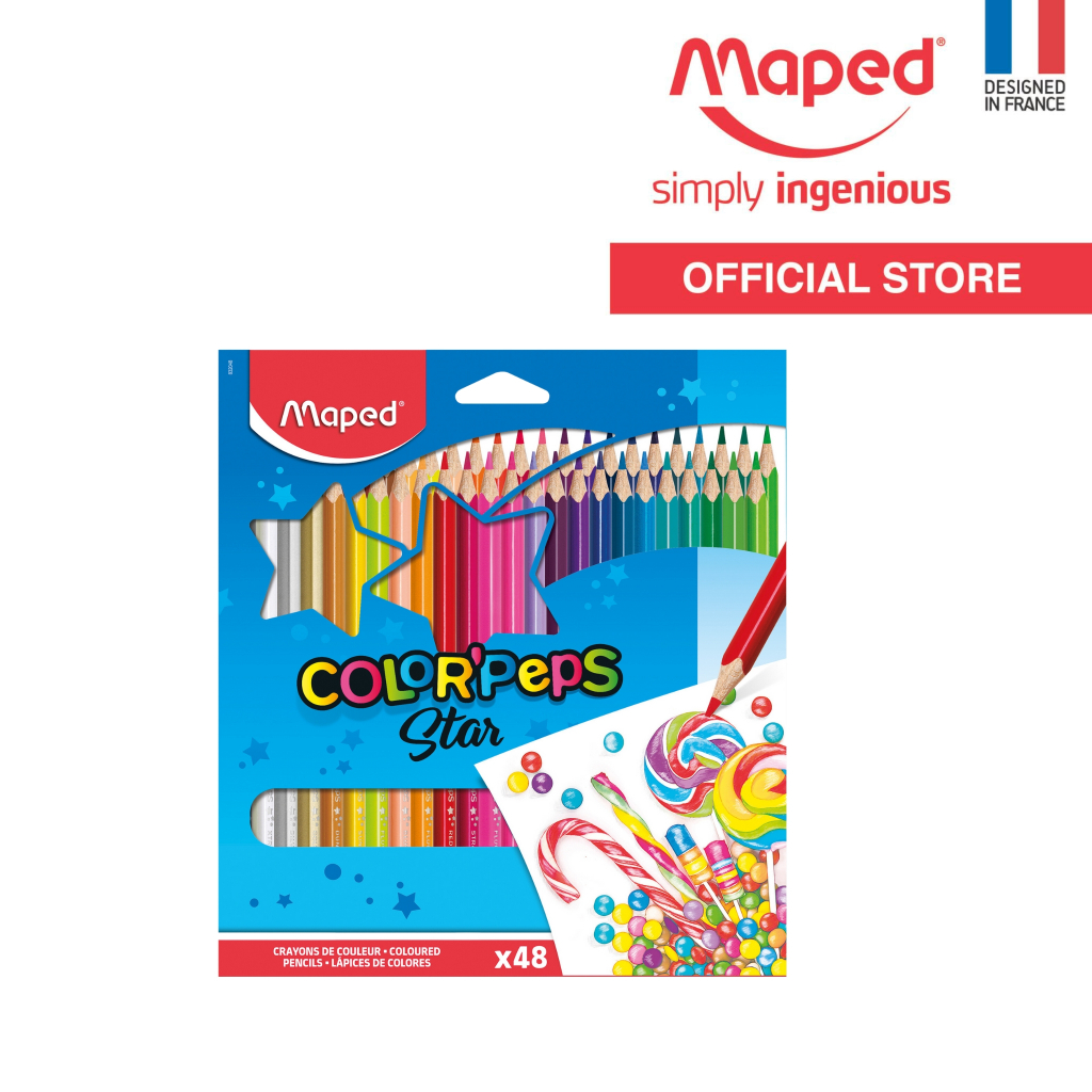MAPED ColorPeps Star Color Pencil | 48 Colors | 832048 | Shopee Philippines