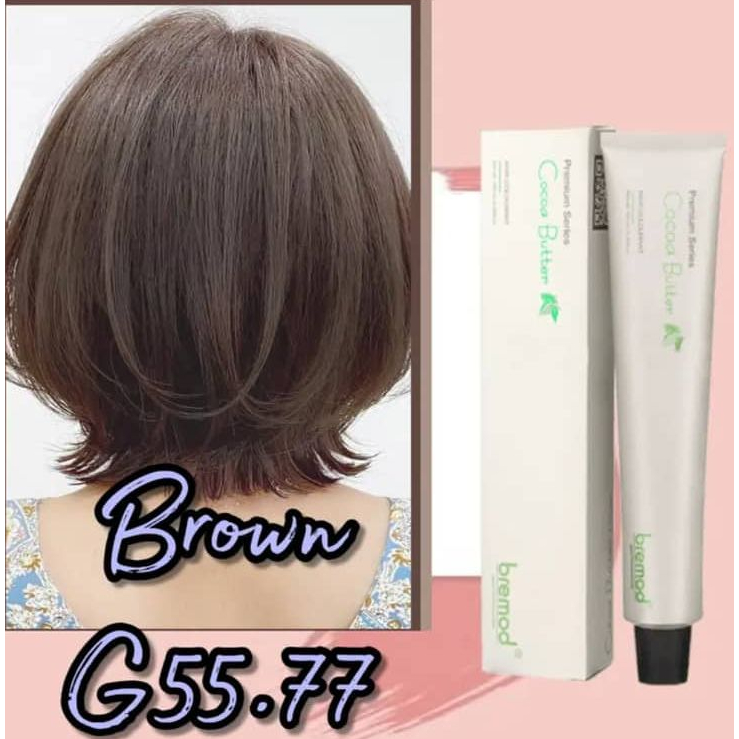 BREMOD PREMUIM SERIES HAIR COLOR (G55.77 BROWN )( 100ML) | Shopee ...