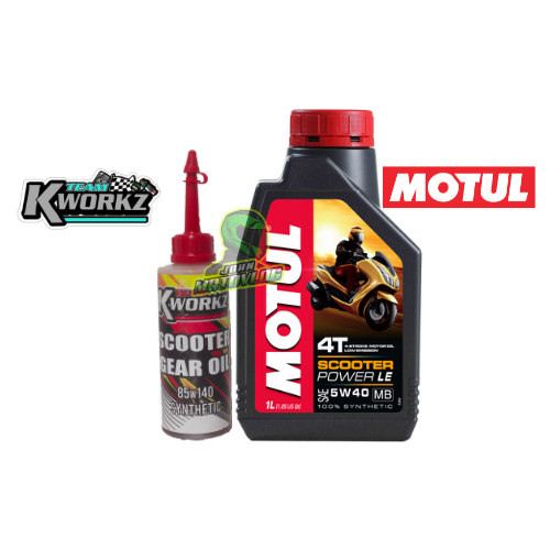 MOTUL SCOOTER POWER LE 5W40MB + Kworkz Gear Oil 85W140 Bundle | Shopee ...