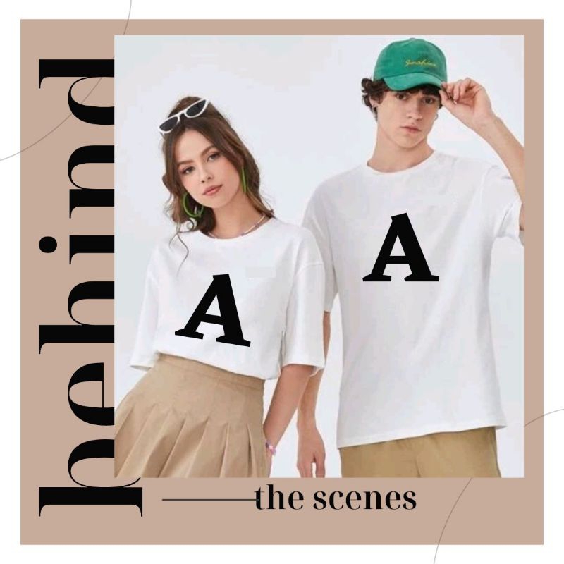 B&R Aesthetic Minimalist Trendy OOTD Couple Letter Character T Shirt ...