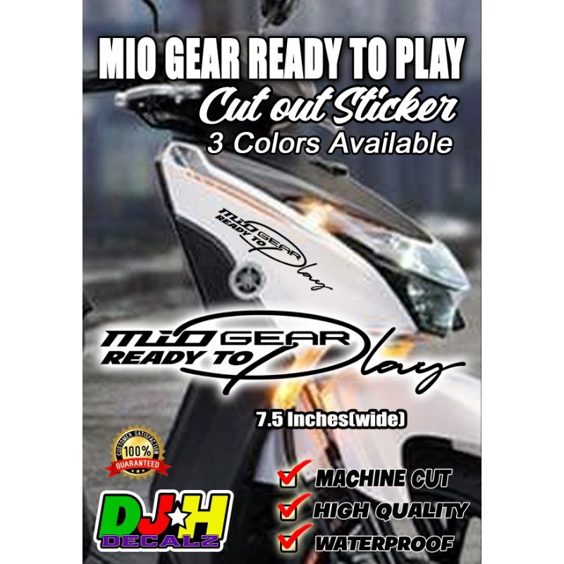 mio gear ready to play sticker. decals cutout. vinyl sticker machine ...