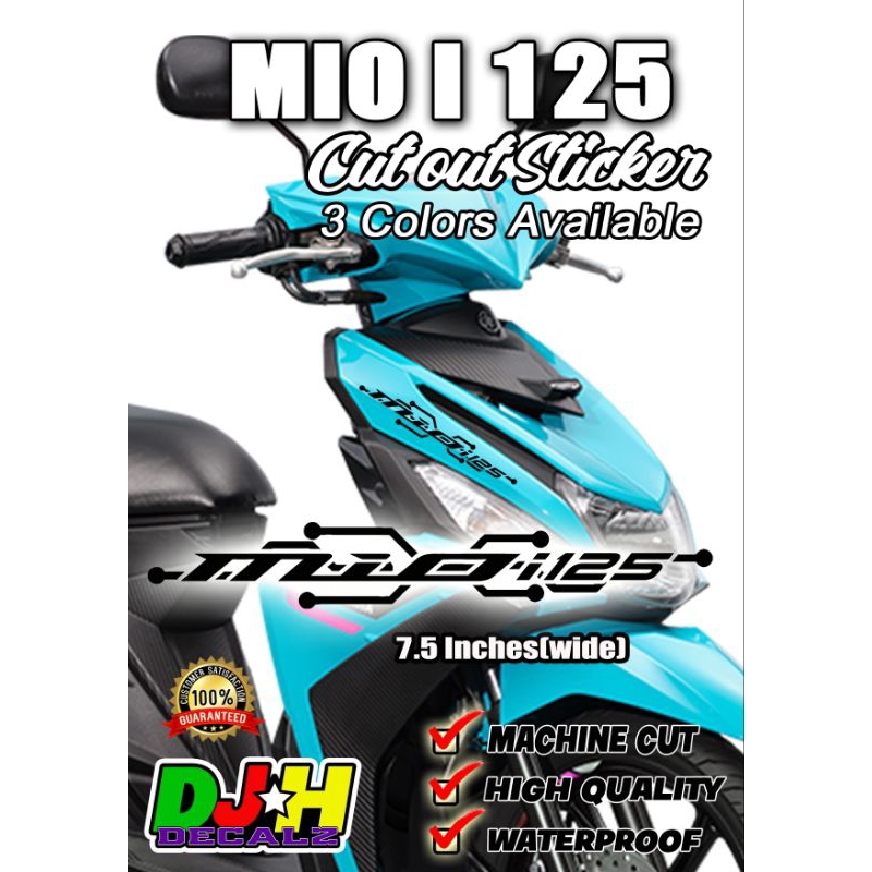 mio i 125 sticker. decalz m3 cut out. machine cut vinyl waterproof ...