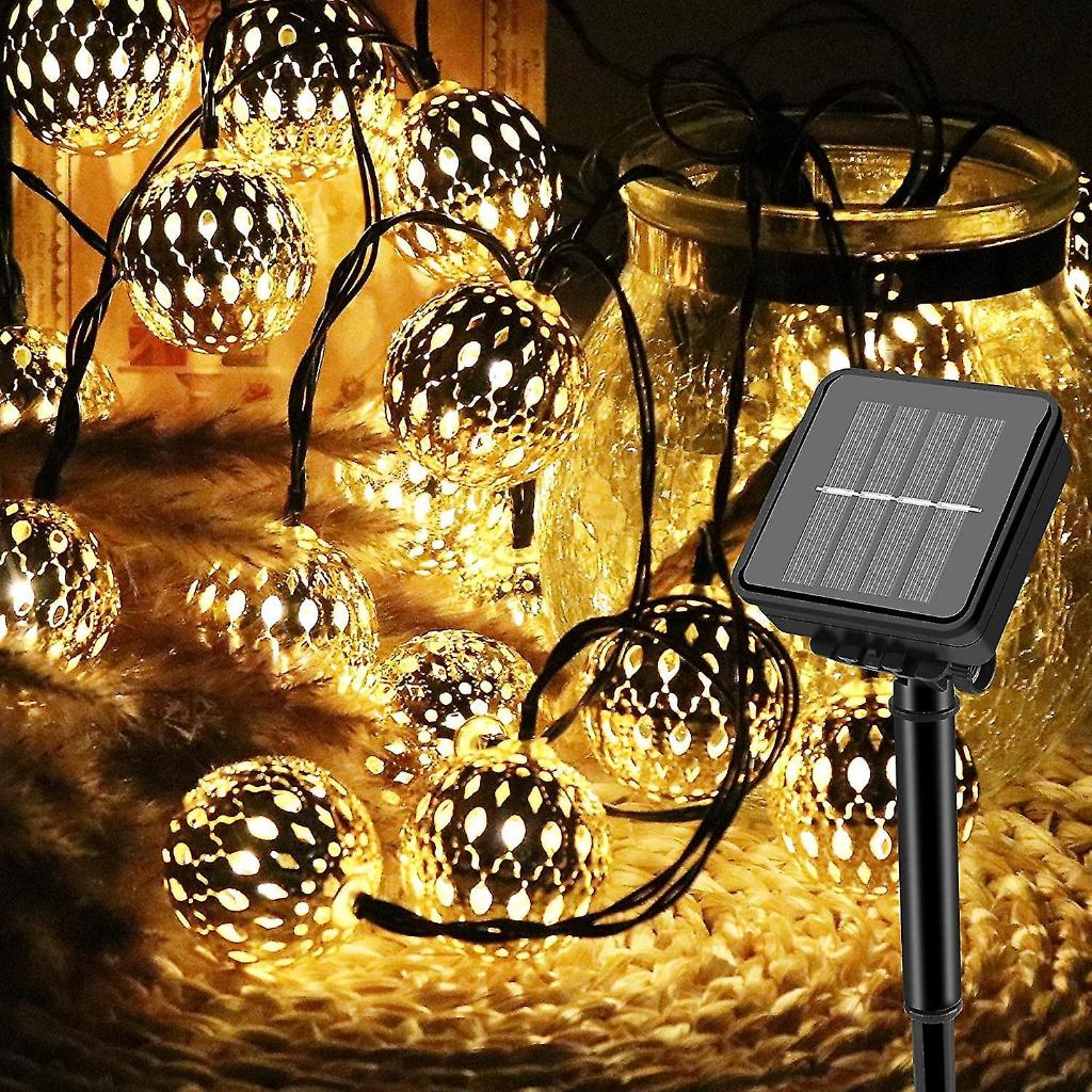 20Led Outdoor Solar String Light Morocco ball Waterproof 8 Modes Ideal ...