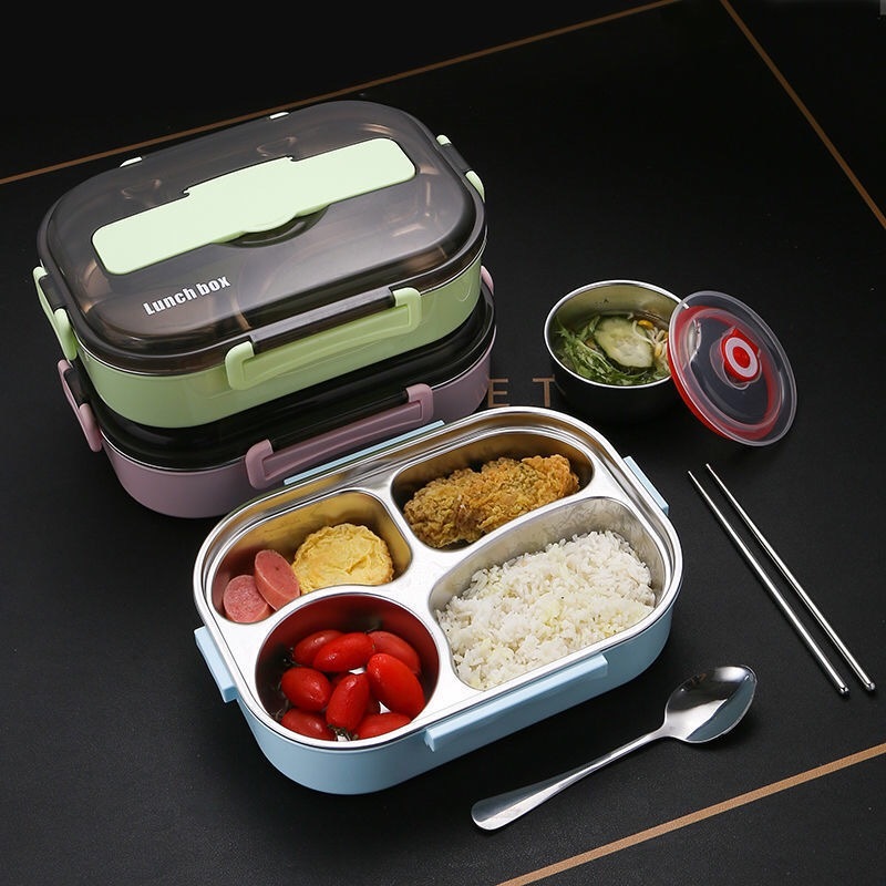 304 Stainless Steel Lunch Box With Soup Bowl Leak-Proof Bento Box ...