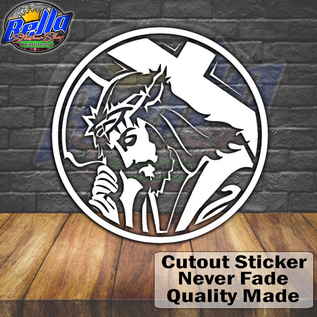 Jesus God Vinyl Cutout Sticker (For Motorcycle, Car, Laptop and More ...