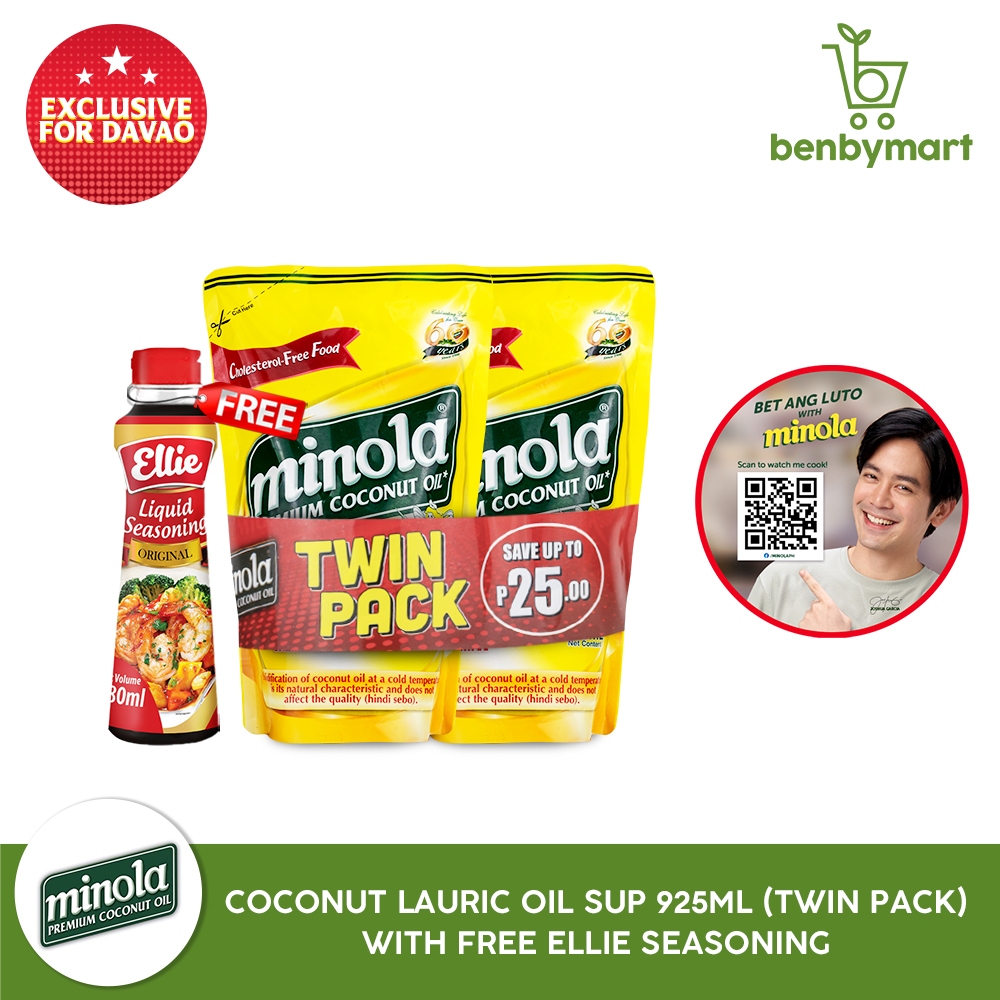 Minola Premium Coconut Cooking Oil Sup 925ml Twin Pack + Ellie ...