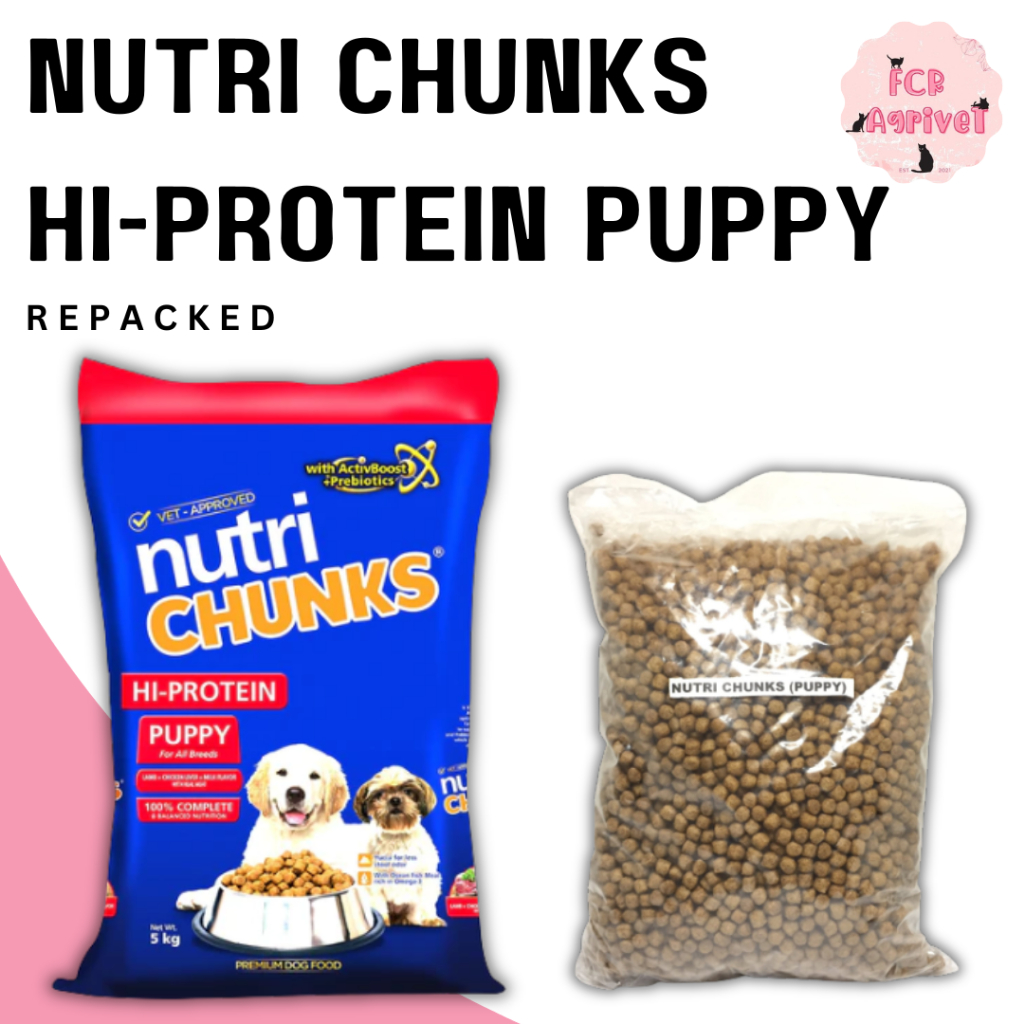 [FCR AGRIVET] Nutri Chunks Hi-Protein Puppy Lamb, Chicken Liver, and Milk Flavor / Repacked 1kg ...