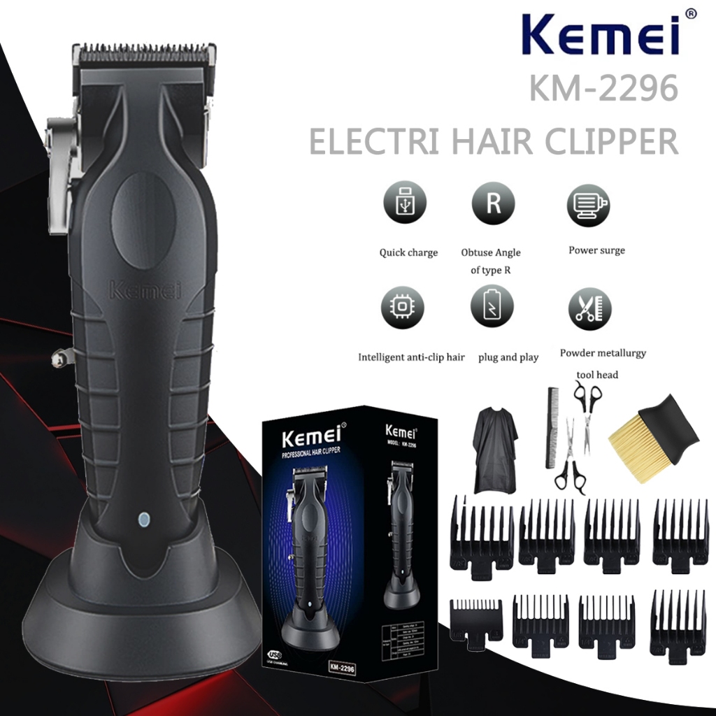 Kemei KM-2296 Electric Hair Trimmer for Men Cordless Rechargeable Razor Professional Hair ...
