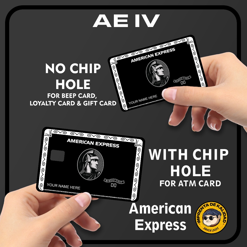 AE/AMEX AMERICAN EXPRESS Card Skin Card Sticker Vinyl Debit/ATM/beep ...