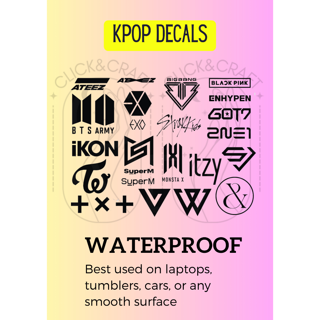 KPOP Logo Decal Sticker (Vinyl Waterproof) | Shopee Philippines
