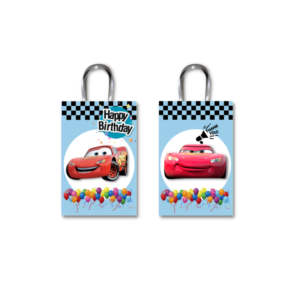 A&C CARS-B10 Cars HBD Theme Candy Bag Light Blue Party Decorations ...