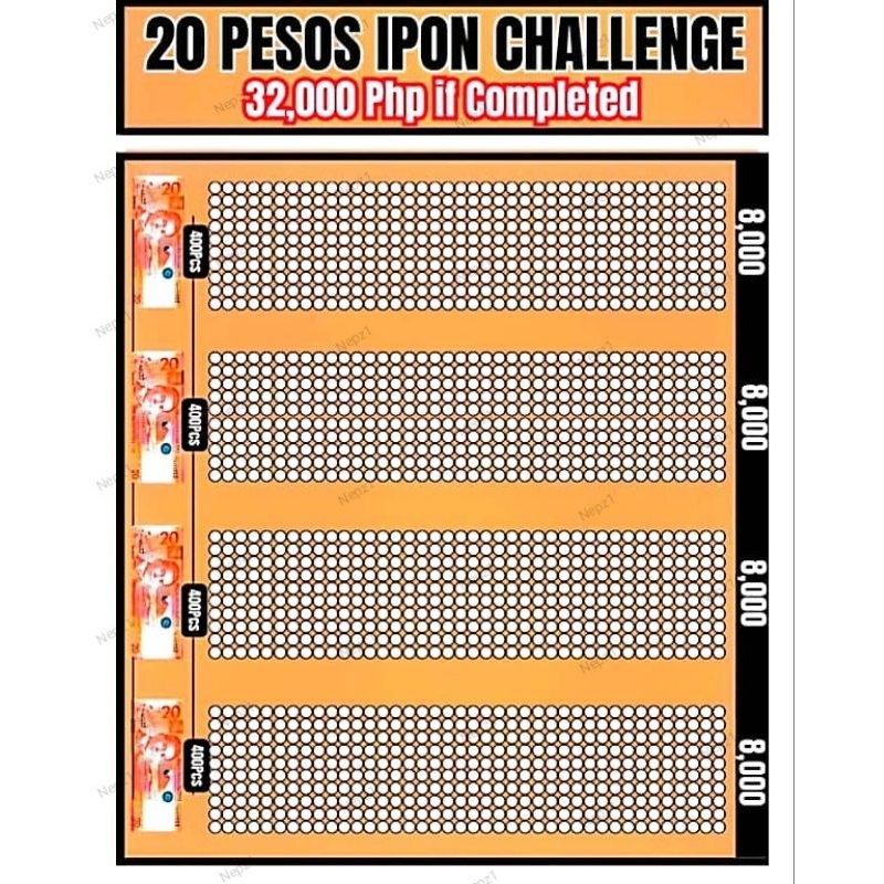 Ipon challenge sticker chart (3pcs na) + free | Shopee Philippines