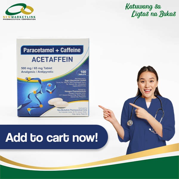 Acetaffein 500mg/65mg (Paracetamol + Caffeine) | Shopee Philippines