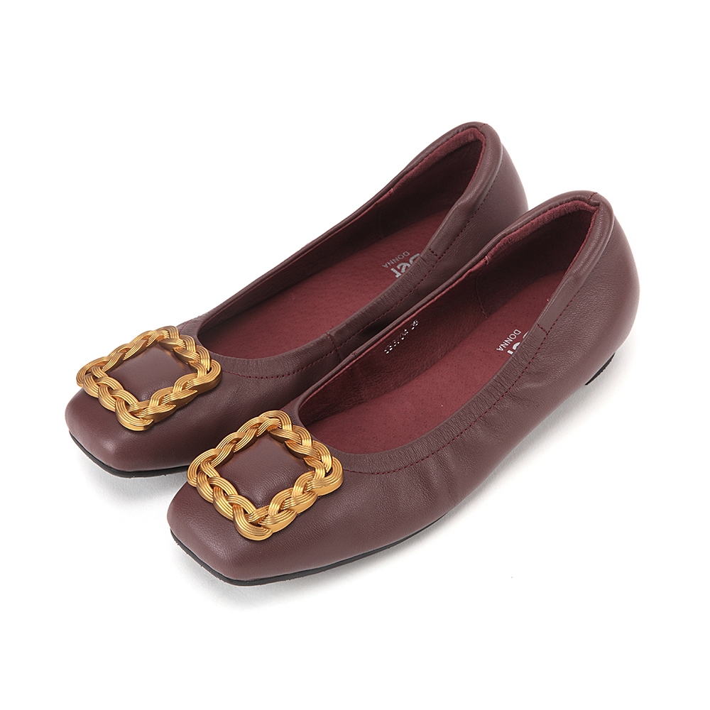 Pabder CS3704 Square Toe Copper Decor Shoes Burgundy | Shopee Philippines