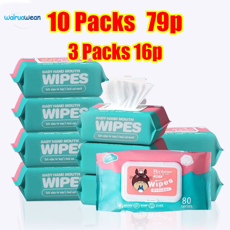 10pack Organic Baby Wipes 80 Pcs Per Pack 99% Water Hypoallergenic (Non ...