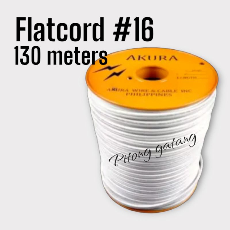 FLAT CORD 100 METERS. extension wire #18 & #16 Black & White Available ...
