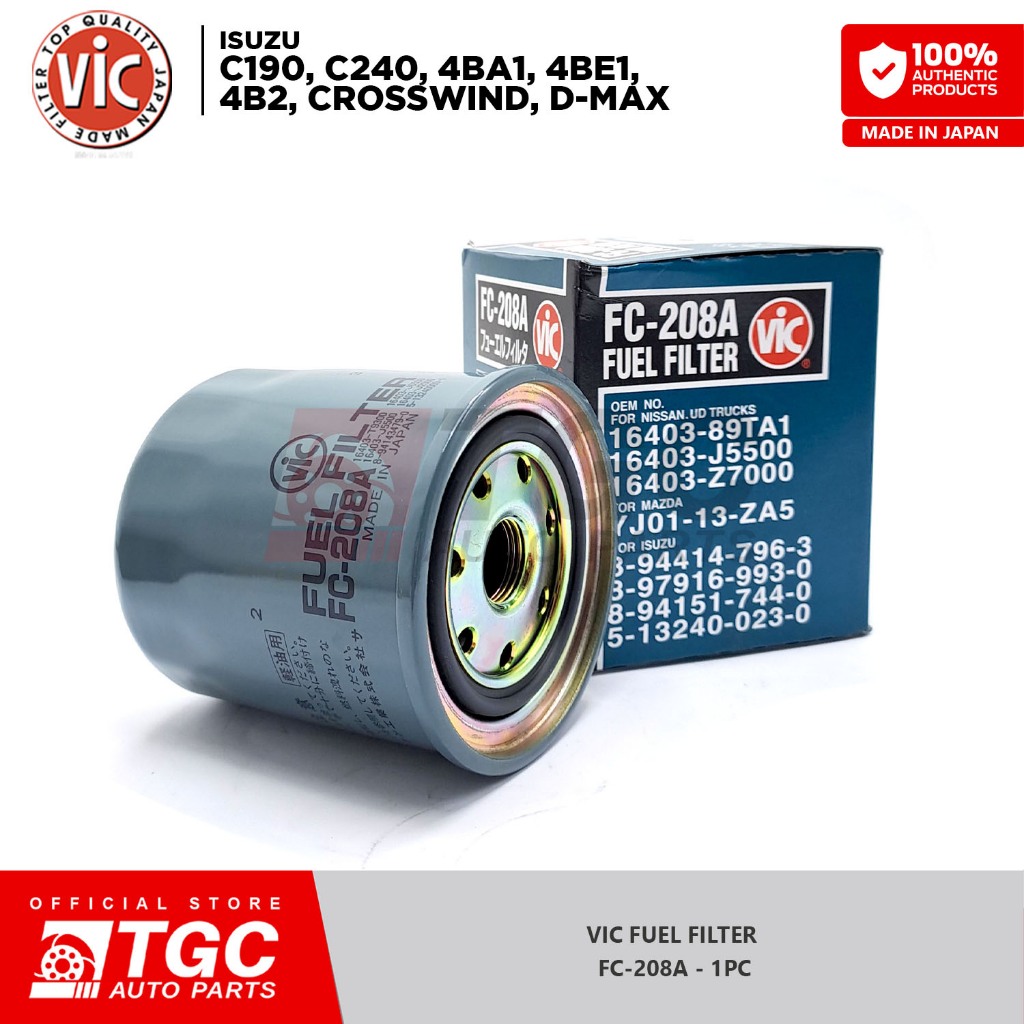Vic Fuel Filters FC-208A for Isuzu C190/C240/4BA1/4BE1/4BC2/Crosswind ...