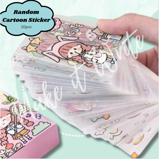 10pcs Cartoon Ins Sticker Cute Girl Waterproof Transparent Sticker ...