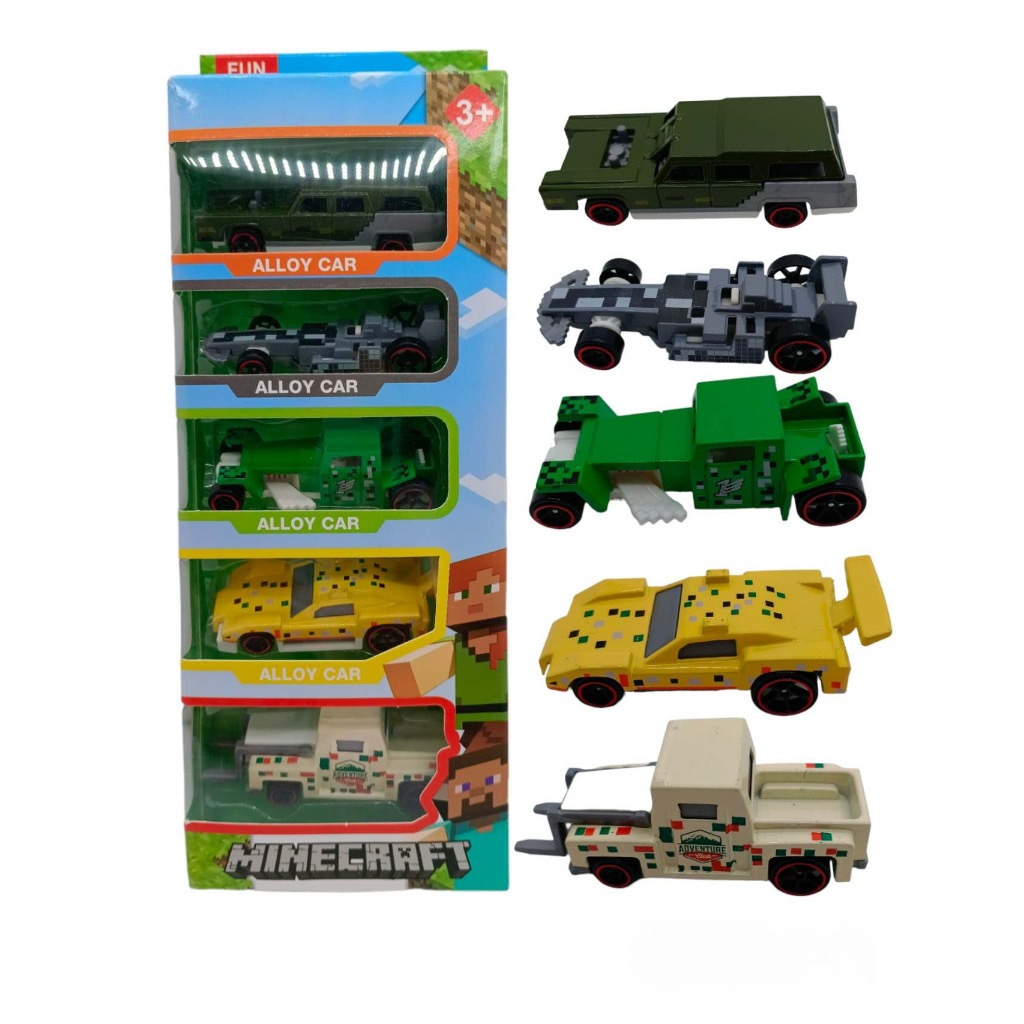 5 in 1 Metal Alloy Pull Back Minecraft Model Car Toy | Shopee Philippines