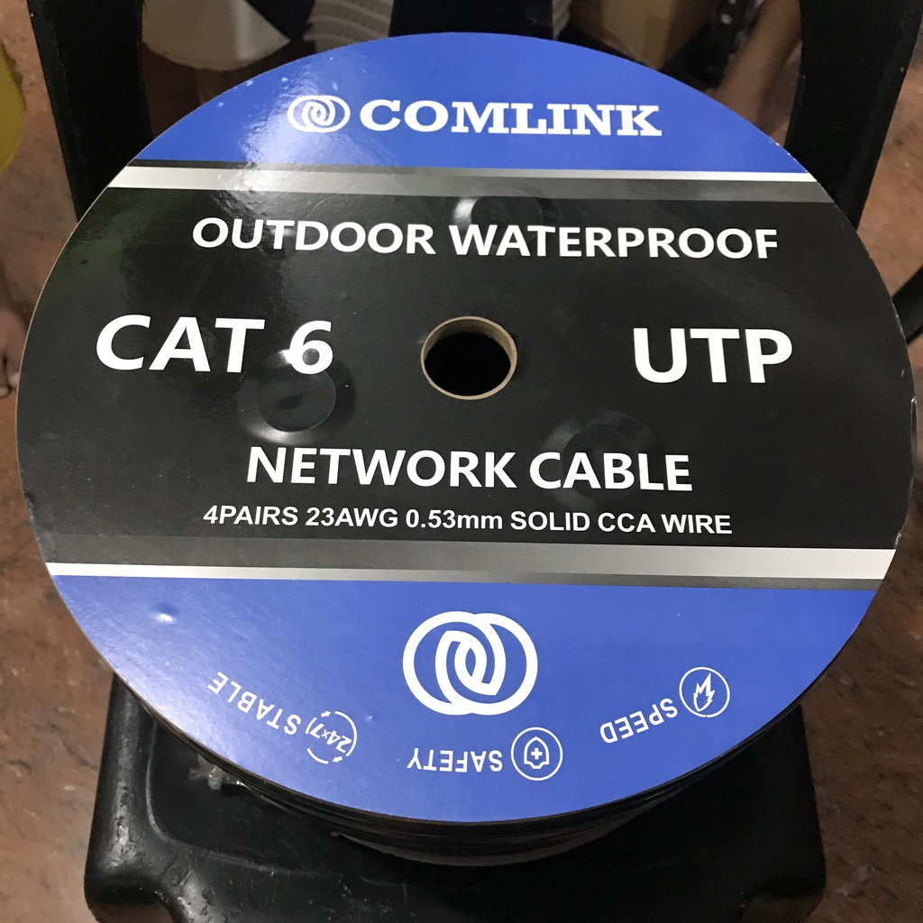 COMLINK CAT 6 UTP CABLE Outdoor Waterproof, 4 PAIRS 23 AWG, SOLID CCA ...