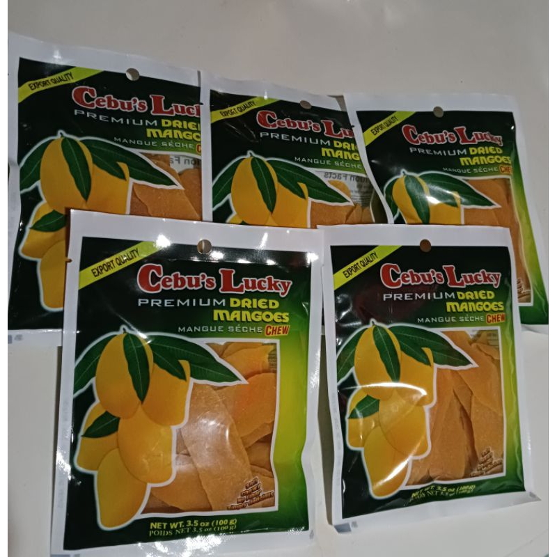 5 Packs of Cebu Lucky Dried mango 100grams per pack | Shopee Philippines
