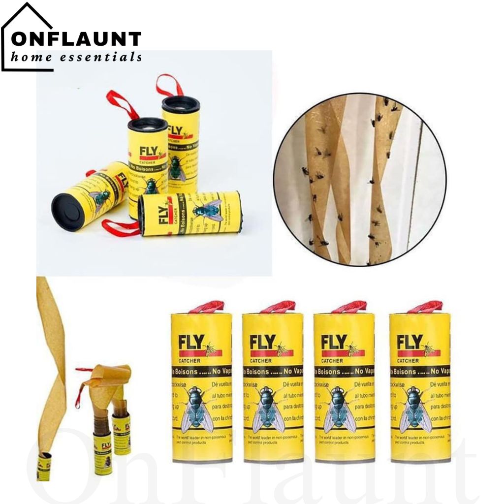 OnFlaunt Sticky Paper Fly Catcher Eliminate Flies Insect Bug Glue Paper ...