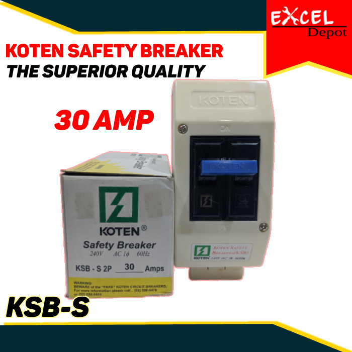 KOTEN Safety Breaker With Outlet KSB-S 30 Ampere Original | Shopee Philippines