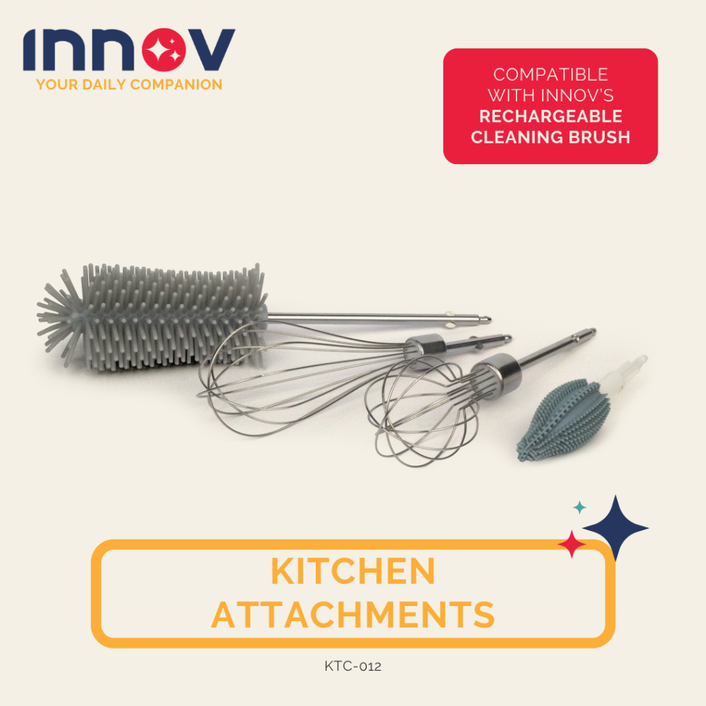 INNOV Kitchen Attachments (Balloon Whisk, Kettle Whisk, Bottle Brush ...