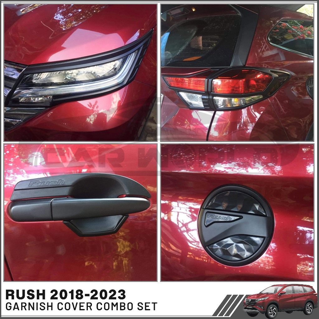 TOYOTA RUSH 2018 - 2023 G / E / GRS GARNISH COVER COMBO SET MATT BLACK ...