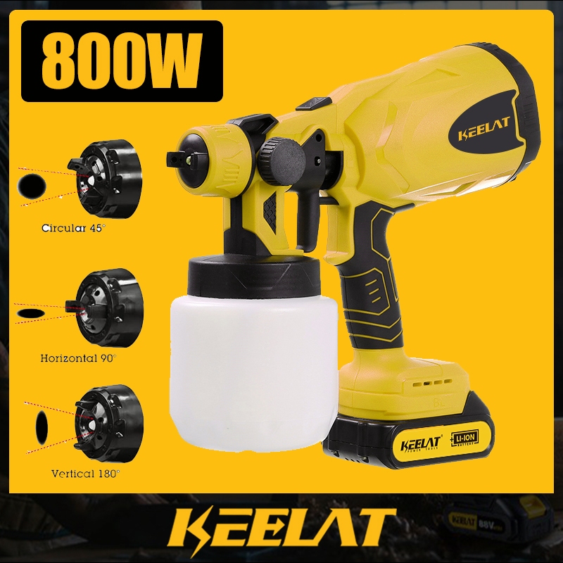 KEELAT Cordless Spray Gun For Paint Electric Rechargeable Spray Paint ...