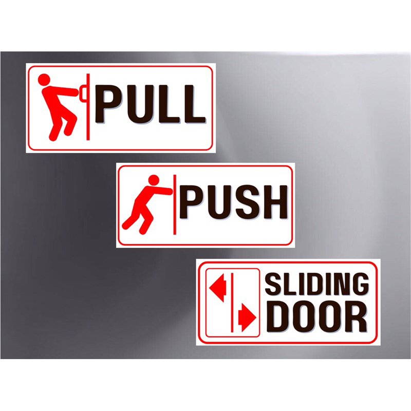 Push, Pull, and Sliding Door vinyl sticker sign | Shopee Philippines