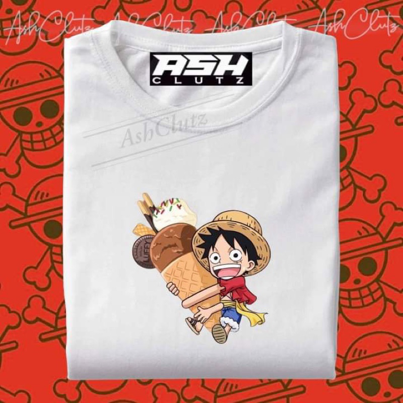 Luffy Ice cream - Tees/Tshir Unisex Cotton (Cash on delivery) | Shopee ...