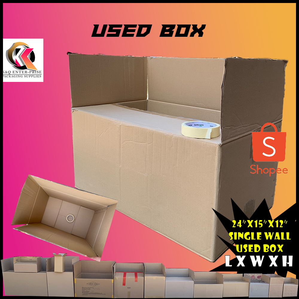 Used XL Corrugated box, 23"x15"x14" single wall plain | Shopee Philippines