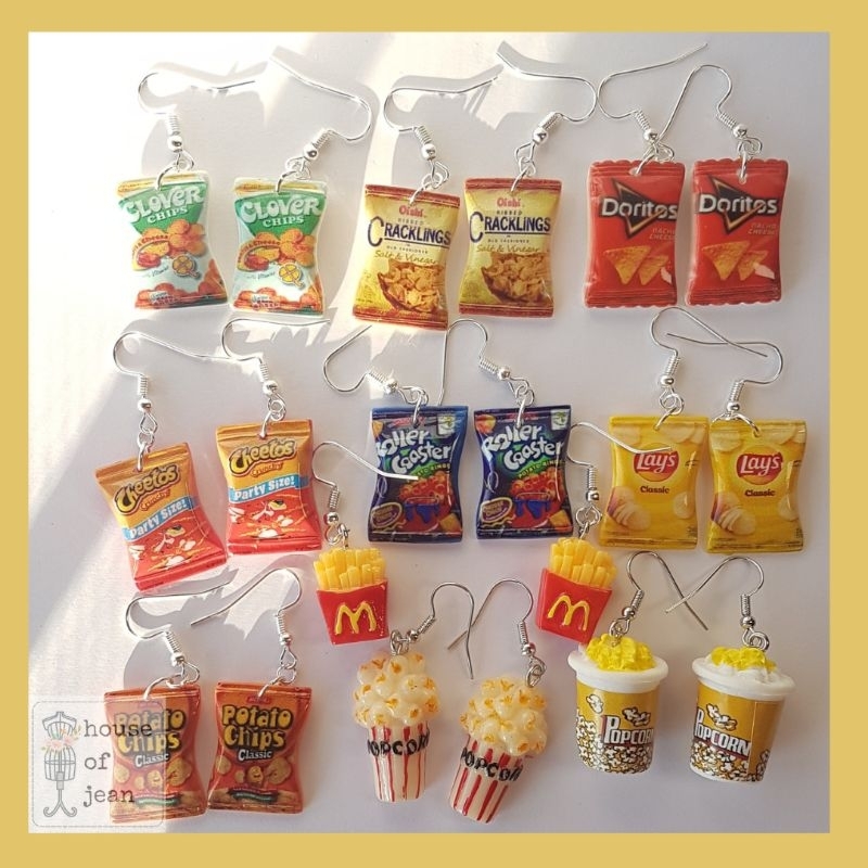 Miniature Snacks /Chichirya Hook Earrings | Shopee Philippines