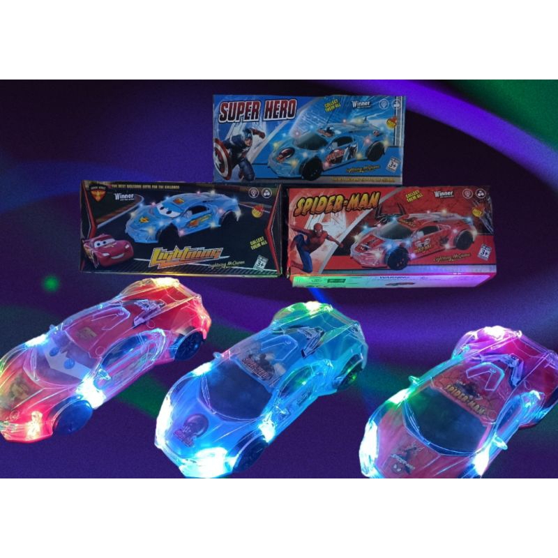Sound and Lightning Toy Cars Lightning McQueen Spiderman, Super Hero ...