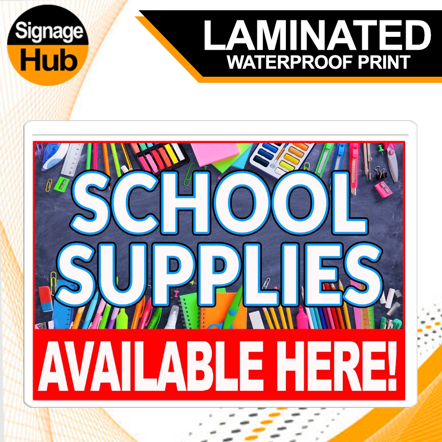 SCHOOL SUPPLIES Signs | Laminated Signage | A4 ( 8" X 11" inches ...