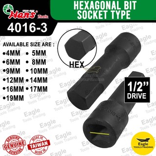 Hans 1/2'' drive Hexagonal Bit Socket Type | Hex Bit | 75mm Length ...