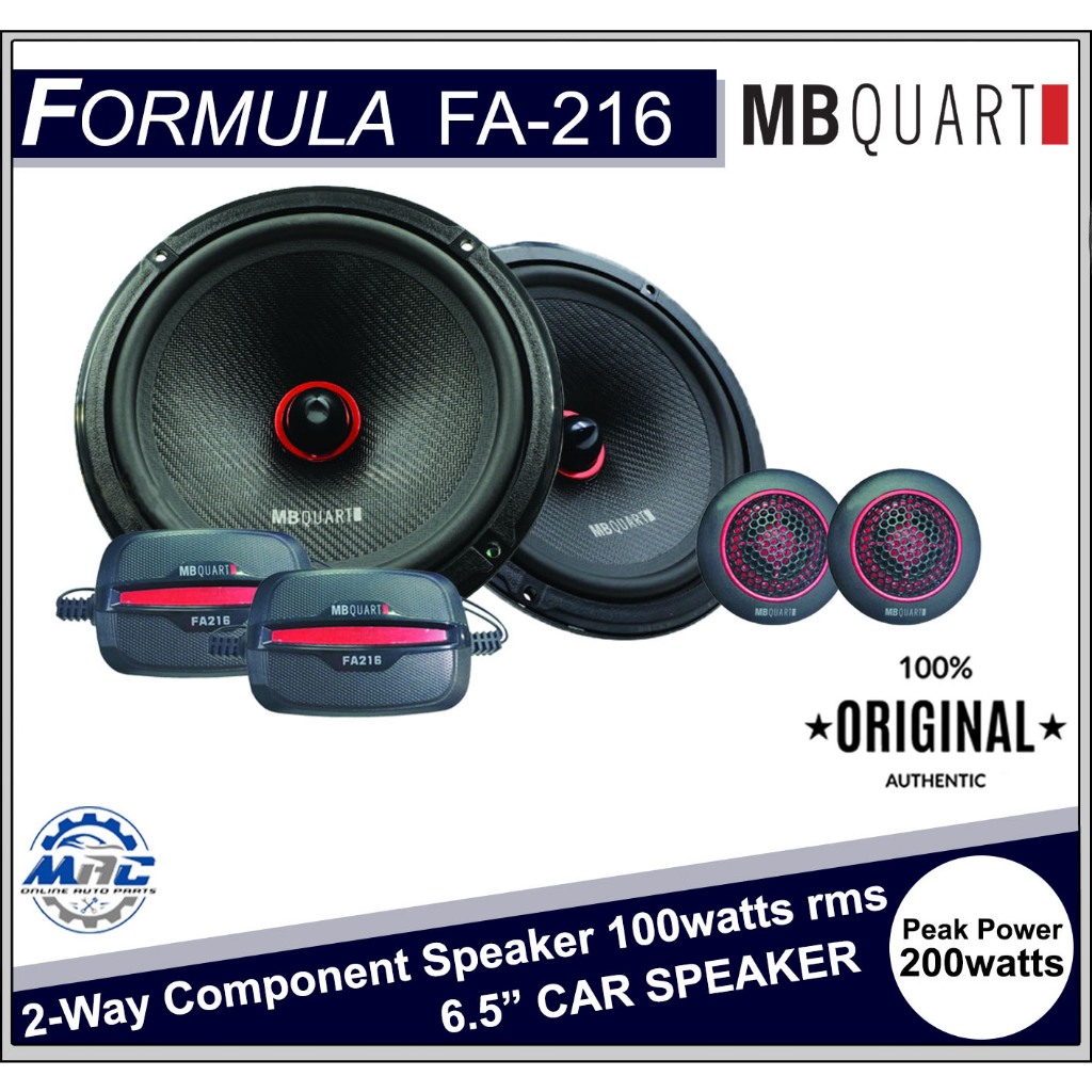 MB QUART Formula FA-216 6.5" 2-Way Component Speaker Peak Power ...