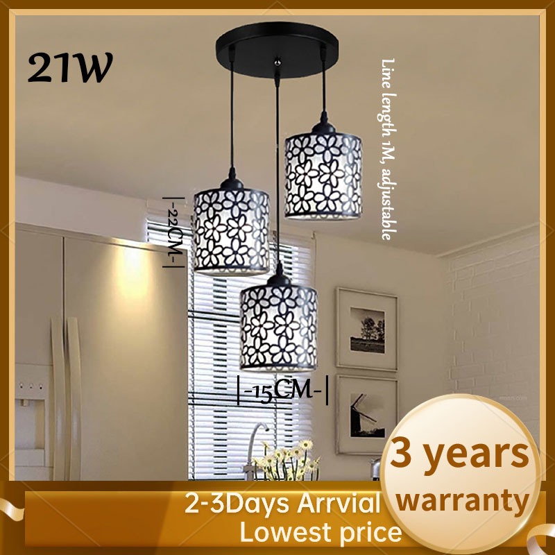 Led Pendant Light Modern Chandelier Ceiling Lights With Tricolor Bulb ...