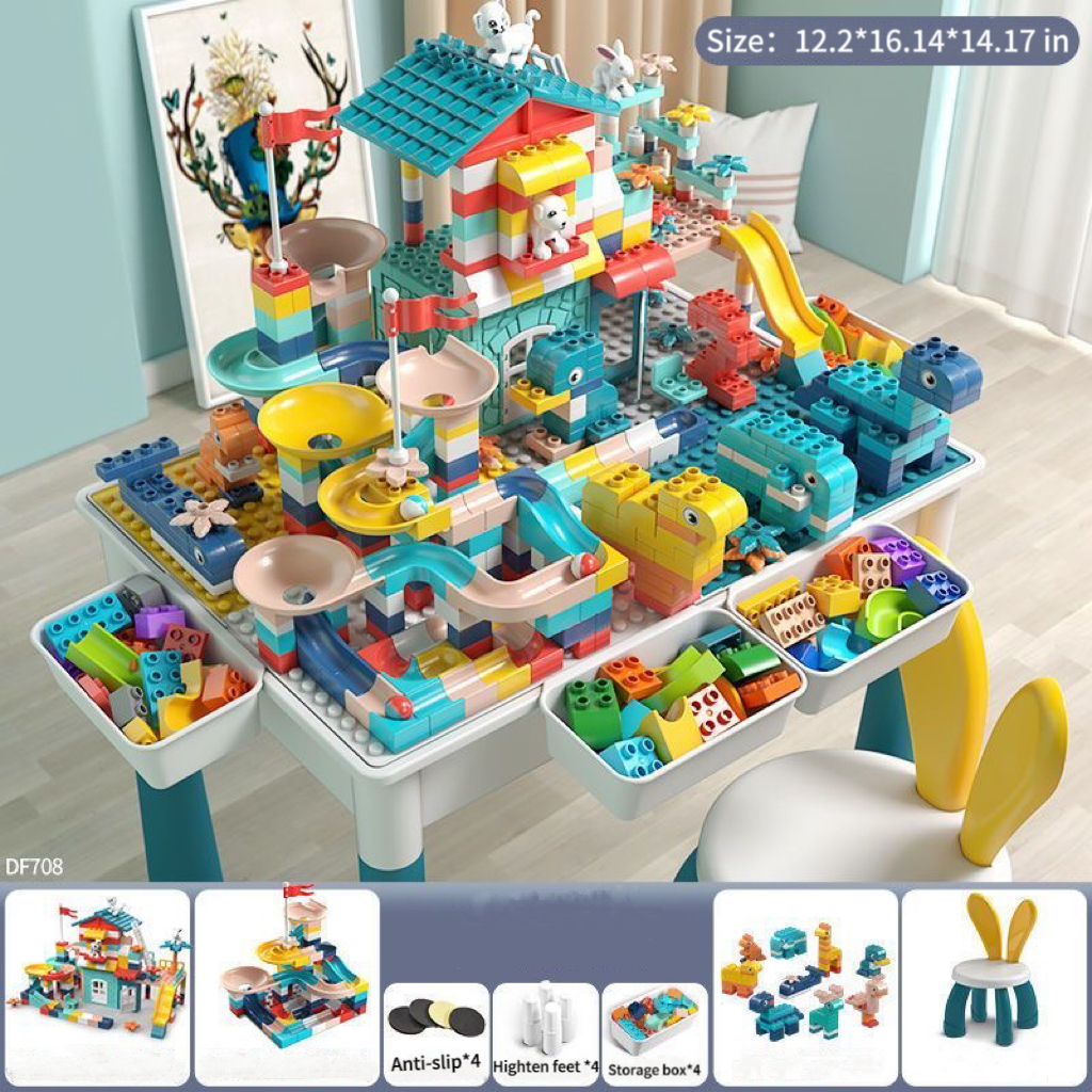 Children's Building Block Table Large Compatible Assembly Puzzle Toys ...