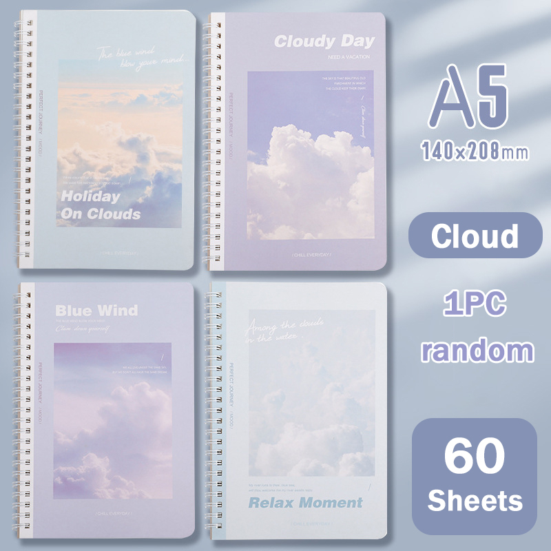 A5 Spiral Notebook 60 Sheets Binder Notebook Student Line Hardbound ...