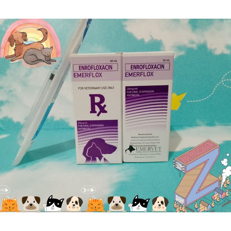 Emerflox for Dogs and Cats 60ml Syrup Oral Suspension With 1 FREE ...