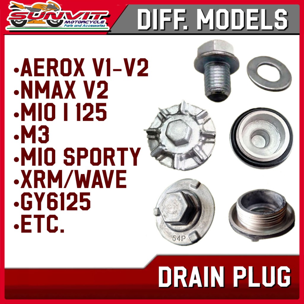 MOTORCYCLE DRAIN PLUG WAVE125/XRM/MIO SPORTY/AEROX NMAX MIO125 M3 GY6 ...