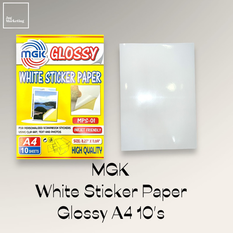 A4 White Sticker Paper 10’s GLOSSY | Shopee Philippines