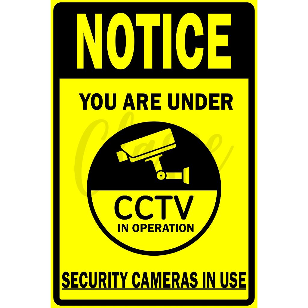 CCTV/WARNING LAMINATED WARNING SIGNAGES A4 SIZE 180GSM PAPER HIGH ...