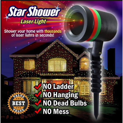 Original Star Shower Laser Christmas Dancing Light Lazer Red and Green ...