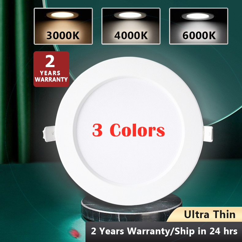 Pin light Tri color LED Downlight Ultra-Thin Ceiling Light Dimmable ...